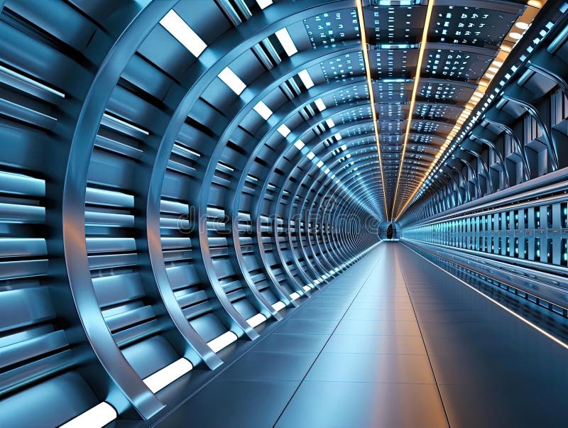 Modern Tunnel Pattern with Sleek Cyber Visuals and Dynamic Lighting ...