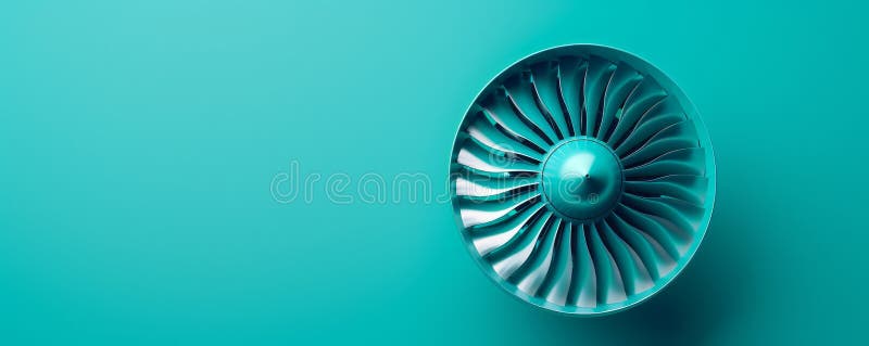 Modern Turbine Engine on Turquoise Background Clean Aesthetic Image of ...