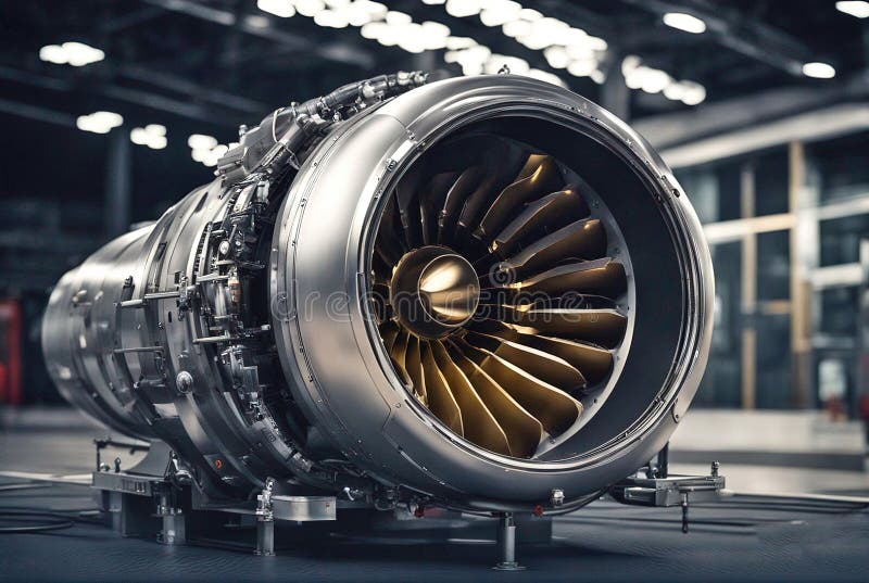 Modern Turbojet Engine, Detailed Technology Turbine Jet Engine ...