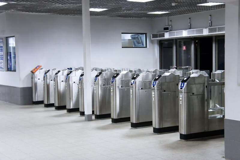 Modern turnstile stock image. Image of iron, barrier, check - 3443147