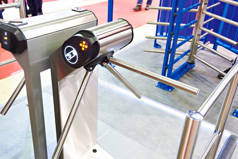 Modern turnstile stock image. Image of iron, barrier, check - 3443147