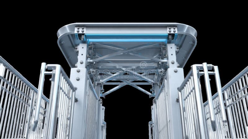 Modern Turnstile Gate Allowing Access on Transparent Background Stock ...