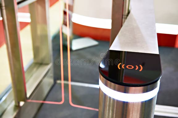 Modern turnstile stop sign stock photo. Image of business - 143816894