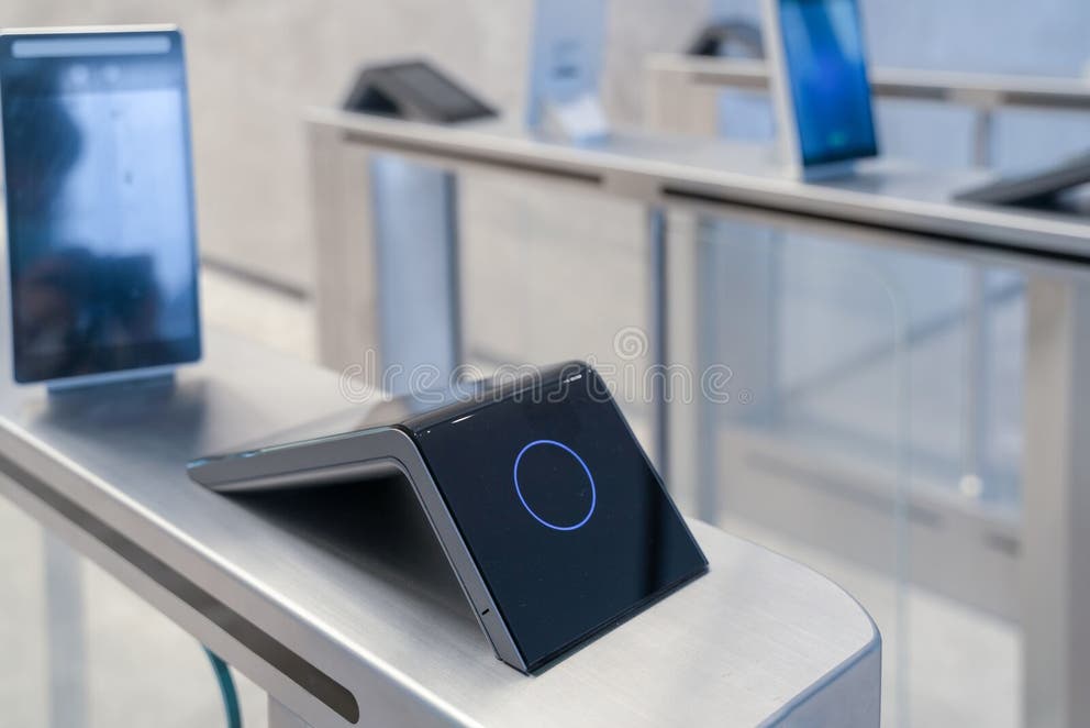 Modern Turnstile System with Digital Interface. Stock Photo - Image of ...