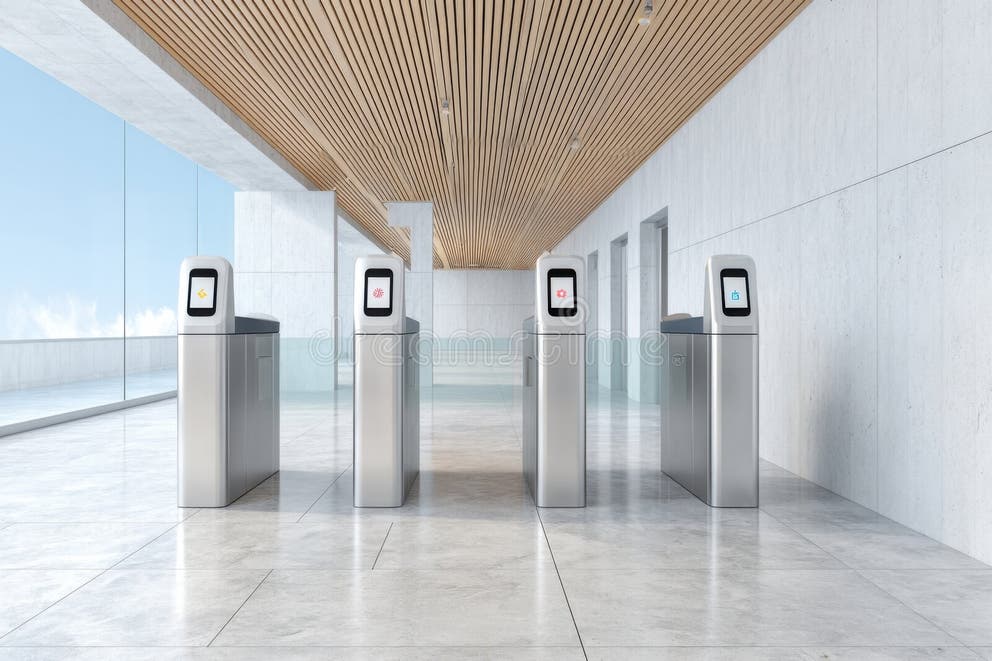 Modern Turnstiles in a Sleek Interior Space Showcasing Advanced ...