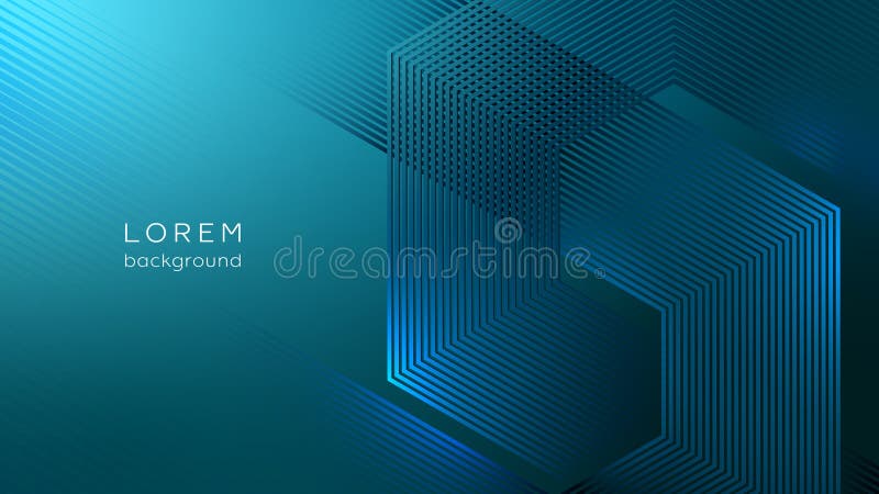 Modern Turquoise Abstract Background with Striped Figures Stock Vector ...