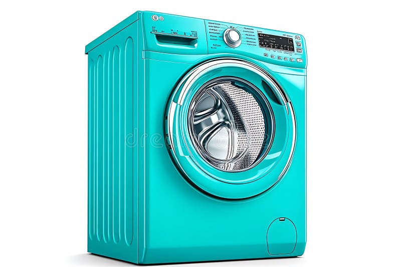 Modern Turquoise FrontLoading Washing Machine Stock Illustration ...