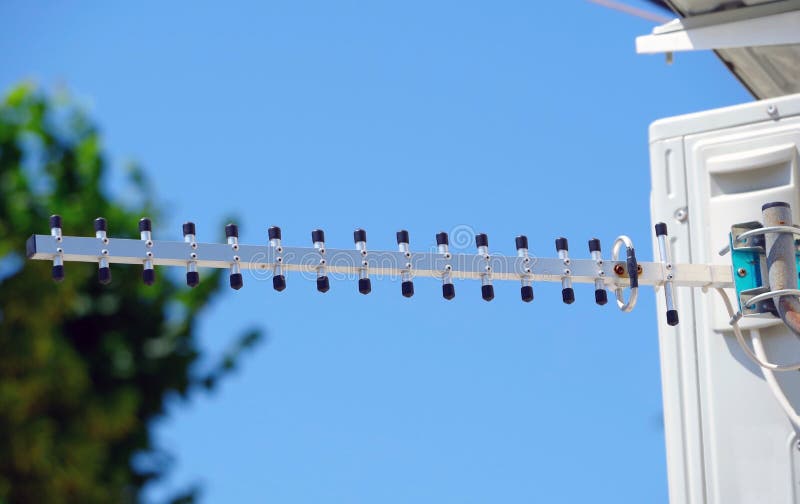 Modern TV Antenna Against Sky Stock Image - Image of digital ...