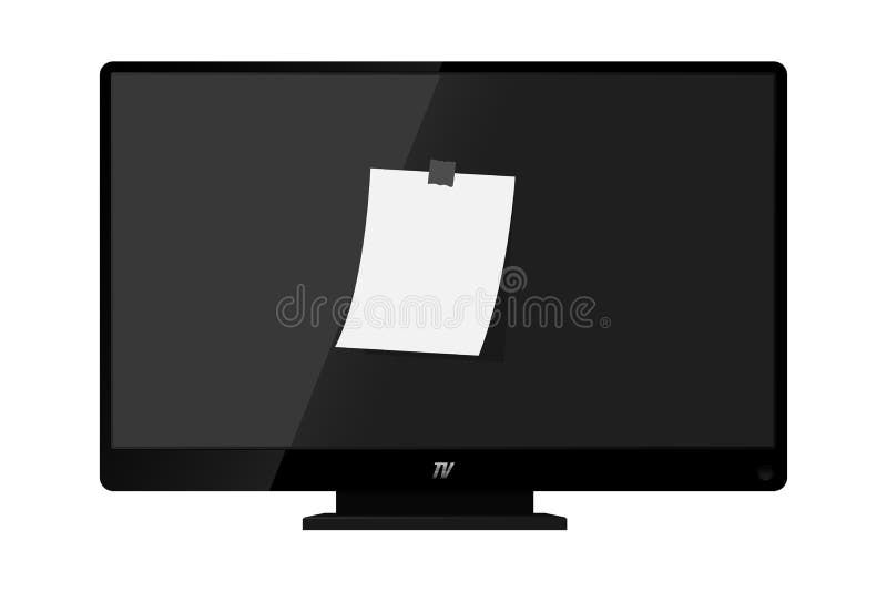 Modern tv with note stock vector. Illustration of broadcasting - 31201119