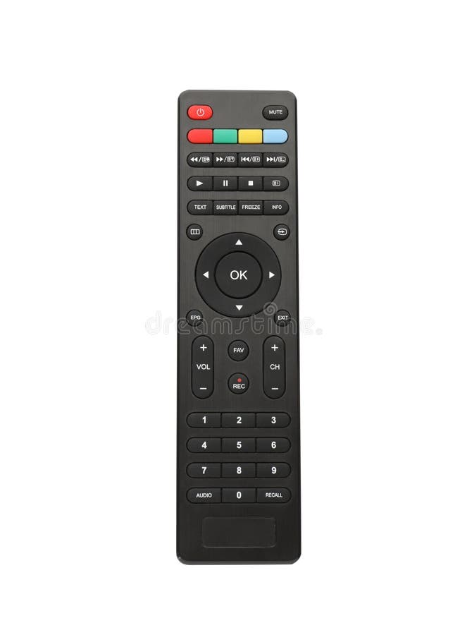 Modern Tv Remote Control Isolated on White, Top View Stock Image ...