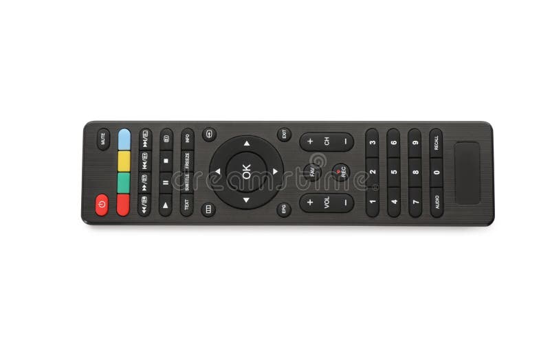 Modern Tv Remote Control Isolated on White, Top View Stock Image ...