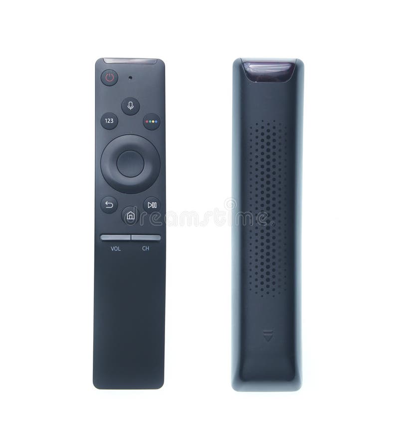 Modern TV Remote on Background of Video Cassettes. Top View, Minimalism ...