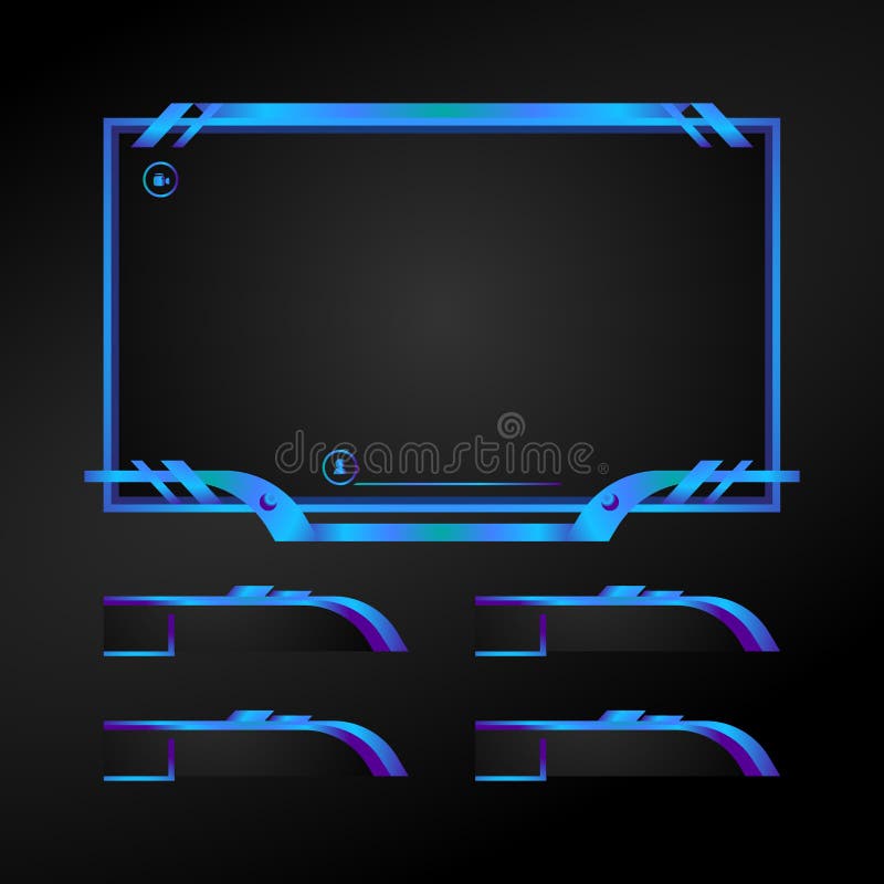 Set Modern Twitch Gaming Panels Ui Template Design Illustration Stock ...