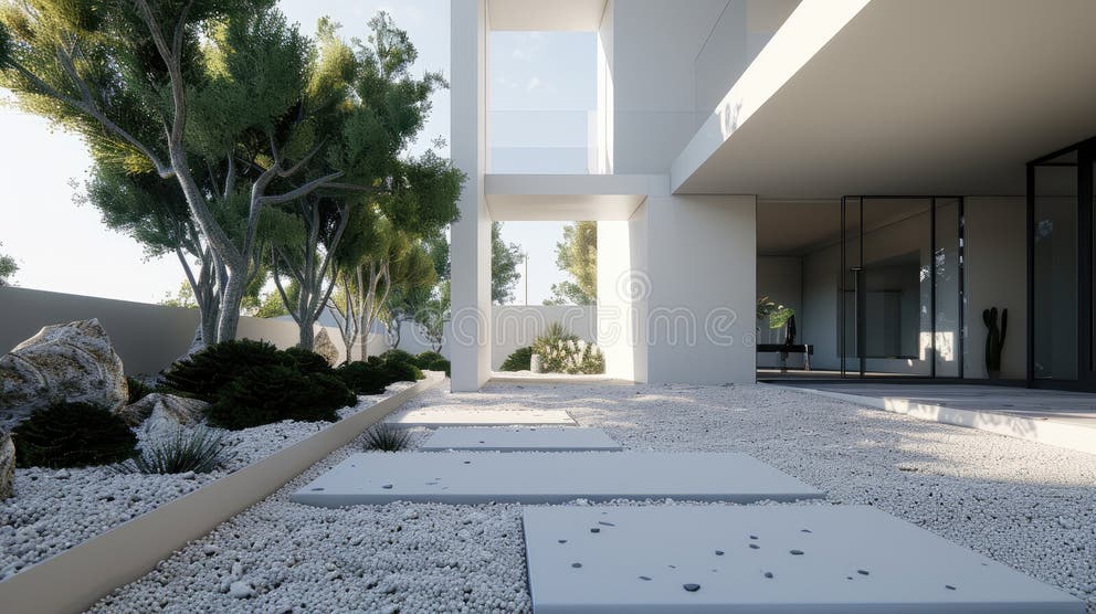 A Modern, Two-door Aluminum Gate with Silver Stripes, an Intercom ...