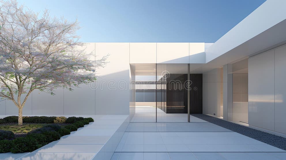 A Modern, Two-door Aluminum Gate with Silver Stripes, an Intercom ...