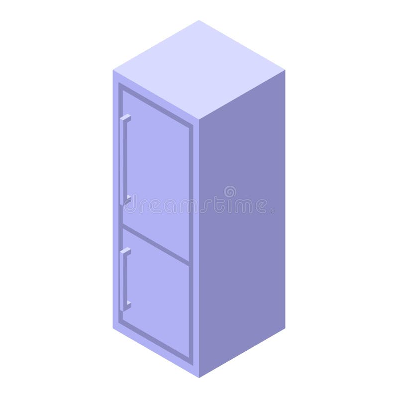 Modern Two Door Refrigerator Standing Isometric Illustration Stock ...