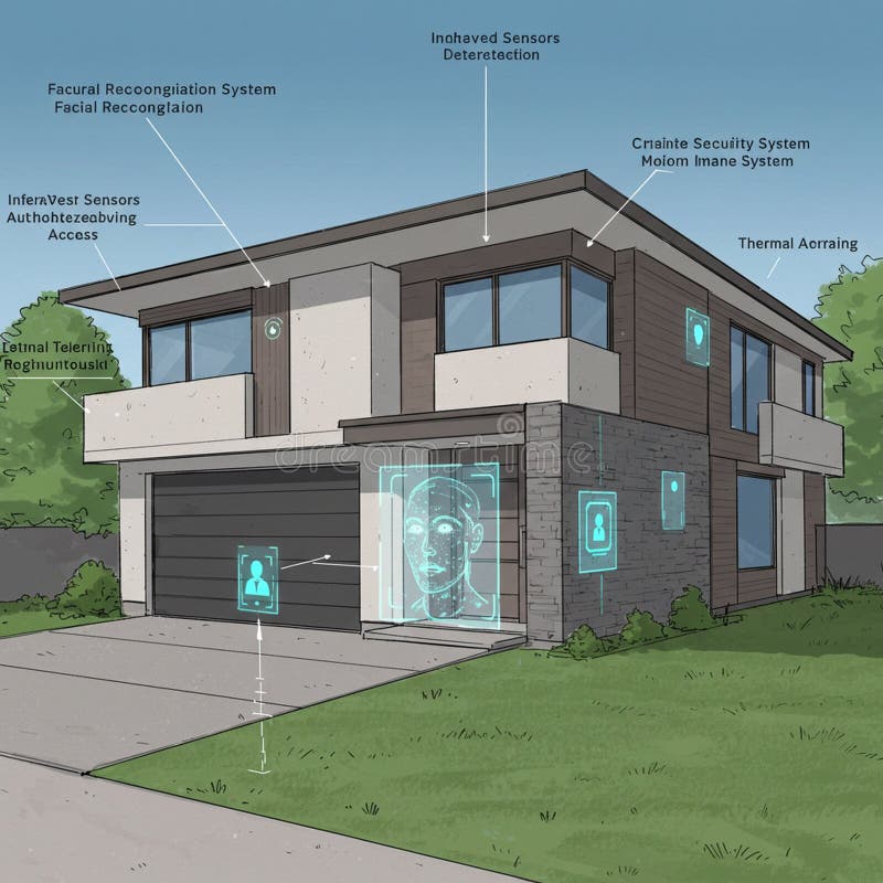 Modern Two-story House Equipped with Advanced Digital Security Systems ...