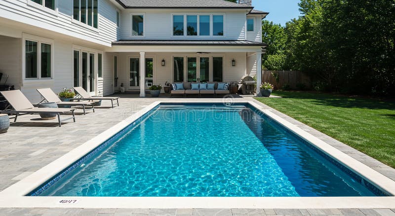 Modern Two-story House with White Siding Features a Rectangular ...