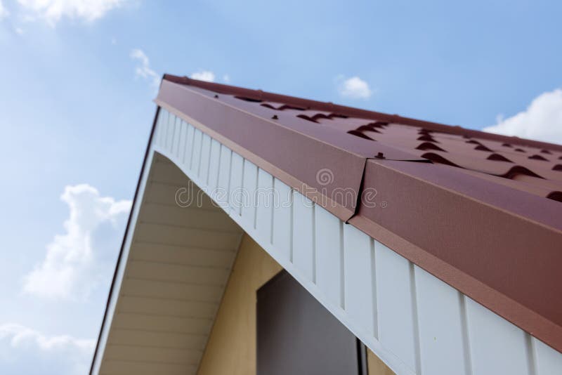 Modern Types of Roofing Materials Roof Metal Sheets Stock Photo - Image ...