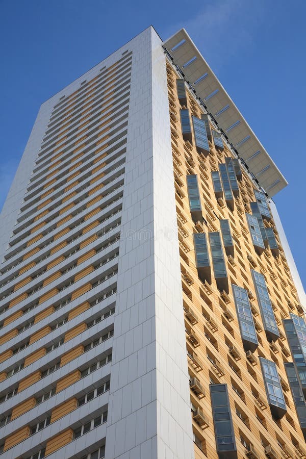 Modern Typical Inhabited Many-storeyed House Stock Photo - Image of ...