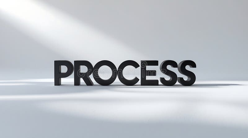 Modern Typographic Display of Word Process with Soft Light and Shadow ...