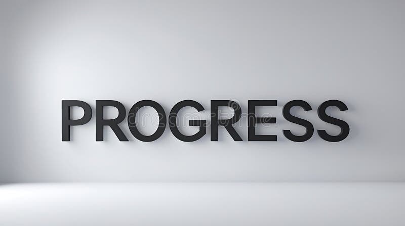 Modern Typographic Representation of the Word Progress on a ...