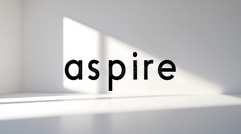 Modern Typography of Aspire with Natural Shadows in a Bright Interior Stock Illustration ...