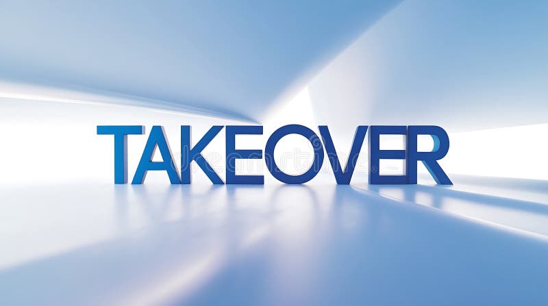 Modern Typography in Blue Featuring the Word Takeover Against a Light ...