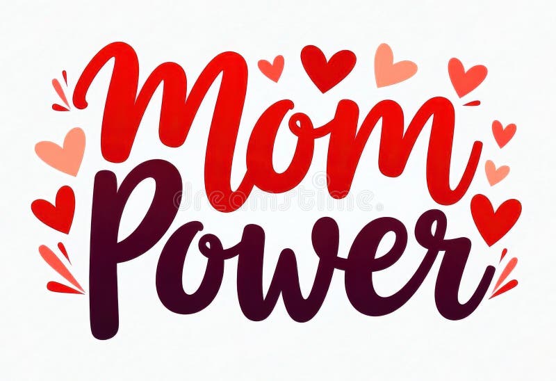 A Modern Typography Design Featuring the Text "Mom Power" in a Bold ...