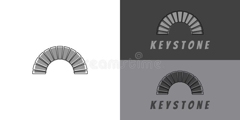 Modern Typography Keystone Logo in Grey Color Presented with Multiple ...