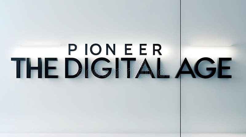 Modern Typography Showcasing the Phrase Pioneer the Digital Age in an ...