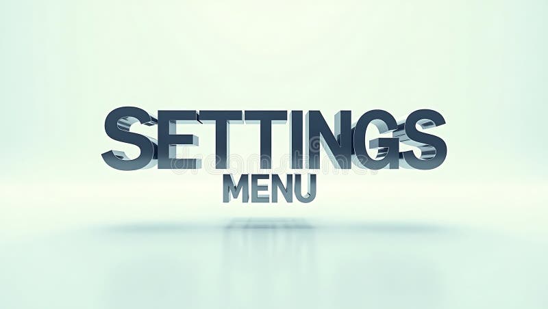 Modern Typography Showcasing Settings Menu in a Minimalist Digital ...