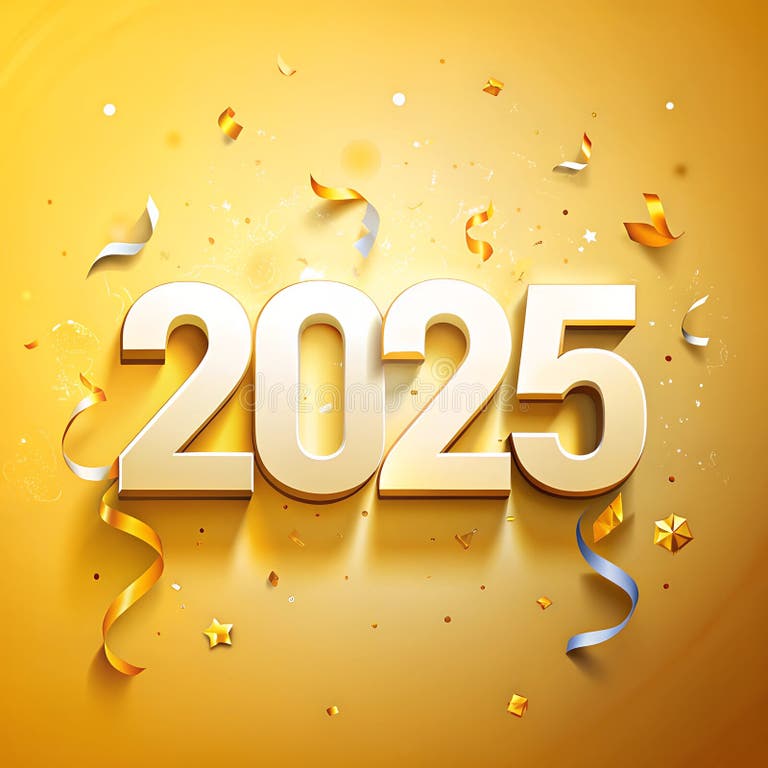 2025 in Modern Typography with a Subtle Yellow Gradient Stock Photo ...