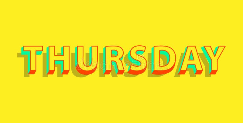 Modern Typography Text Thursday Vector Eps 10 On Yellow Background ...