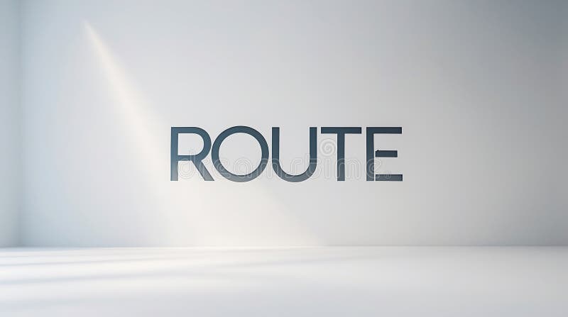 Modern Typography of the Word Route Displayed in a Minimalistic Setting ...