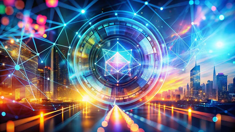 Modern UI Design Elements Dynamic Double Exposure Effect with Abstract ...