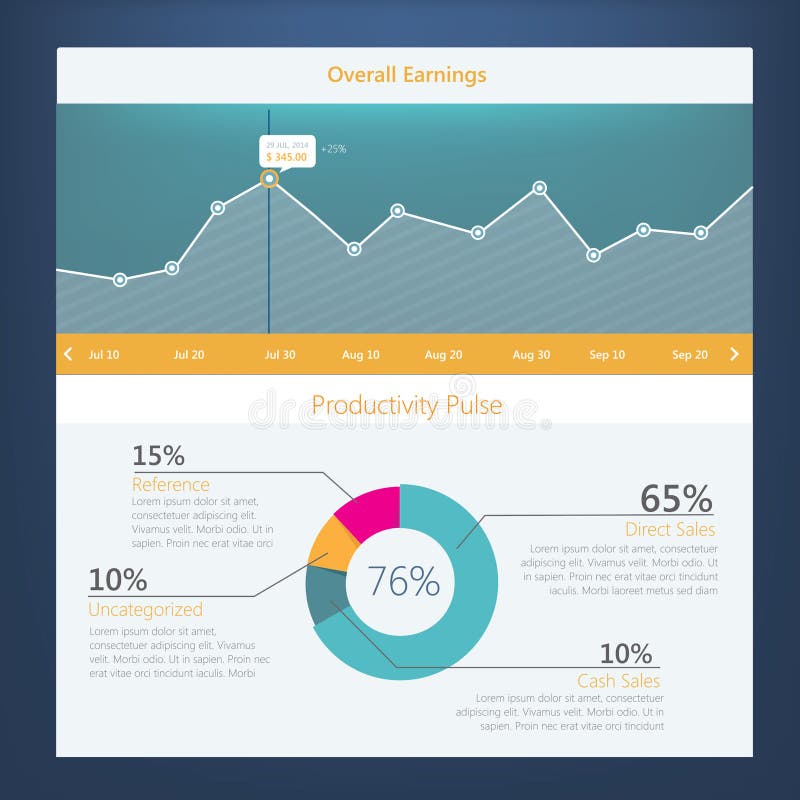 Vector Flat User Interface Ui Infographic Template Design Stock