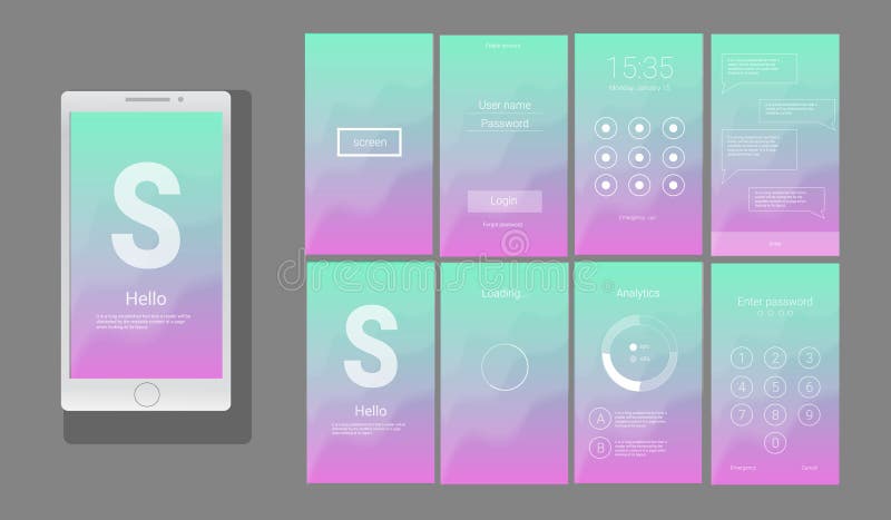 Modern UI, GUI Screen Vector Design Stock Vector - Illustration of ...