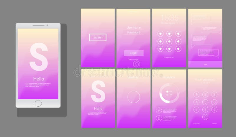 Modern UI, GUI Screen Vector Design Stock Vector - Illustration of ...