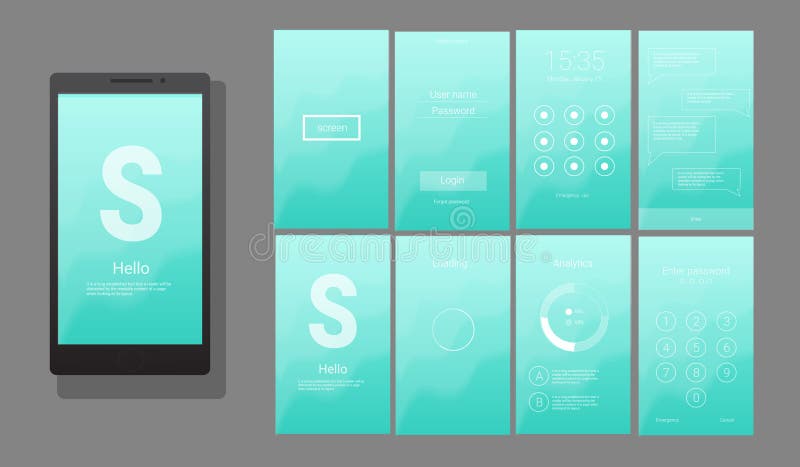 Modern UI, GUI Screen Vector Design Stock Vector - Illustration of ...