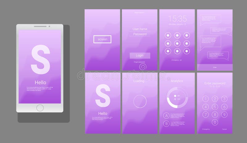 Modern UI, GUI Screen Vector Design Stock Vector - Illustration of ...