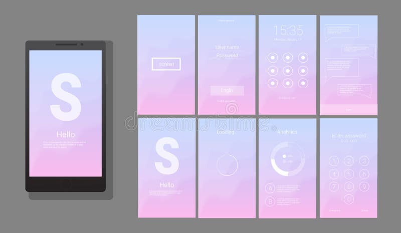 Modern UI, GUI Screen Vector Design Stock Vector - Illustration of ...