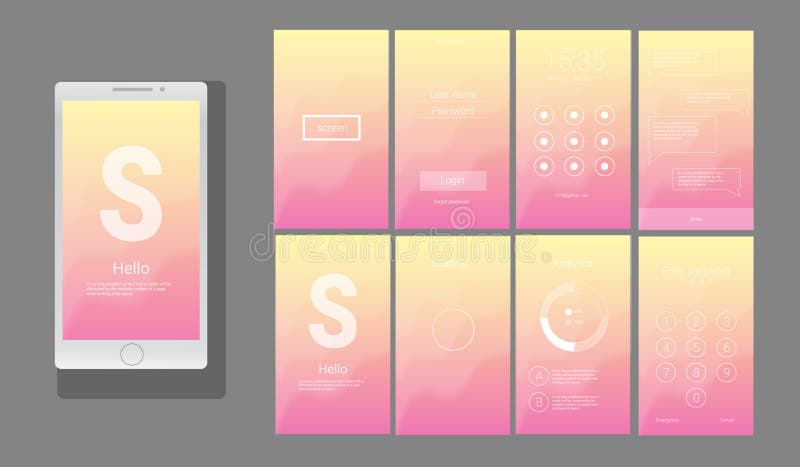 Modern UI, GUI Screen Vector Design Stock Vector - Illustration of ...