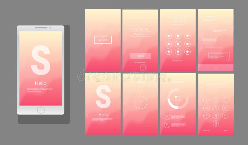 Modern UI, GUI Screen Vector Design Stock Vector - Illustration of ...