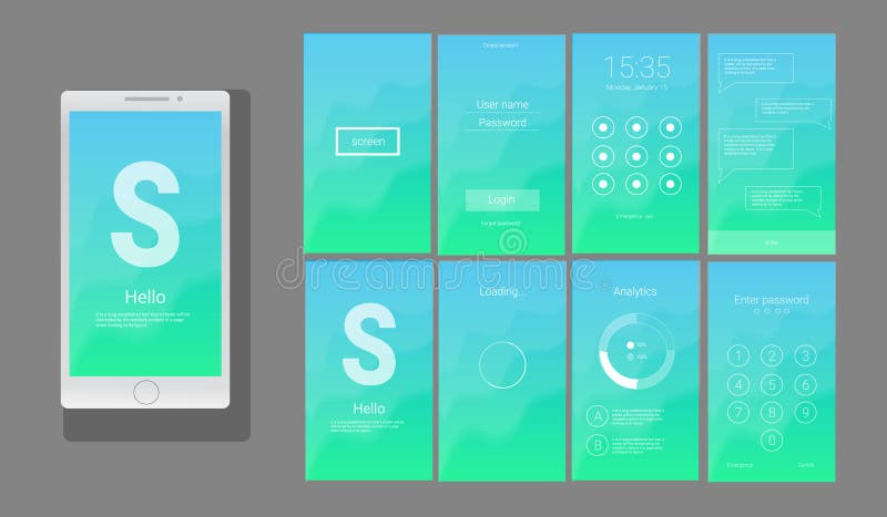 Modern UI, GUI Screen Vector Design Stock Vector - Illustration of ...