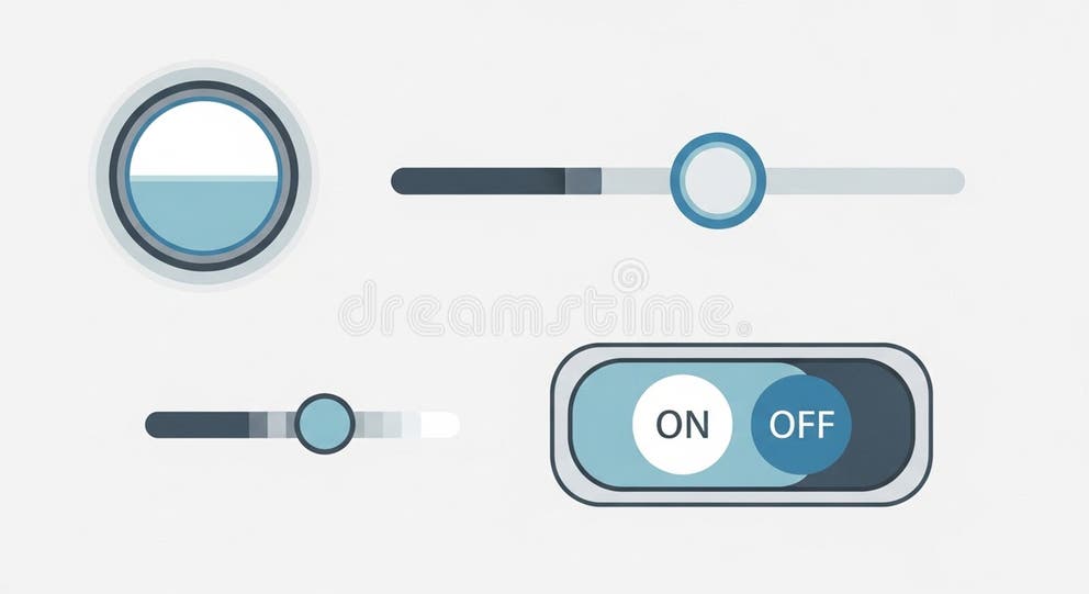 Modern UI Kit Elements - Switch, Slider, and Progress Bar Stock Illustration - Illustration of ...