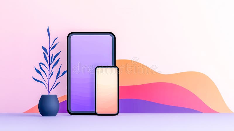 Modern Ui Mockup Showing Responsive Website on Devices with Plant Stock ...