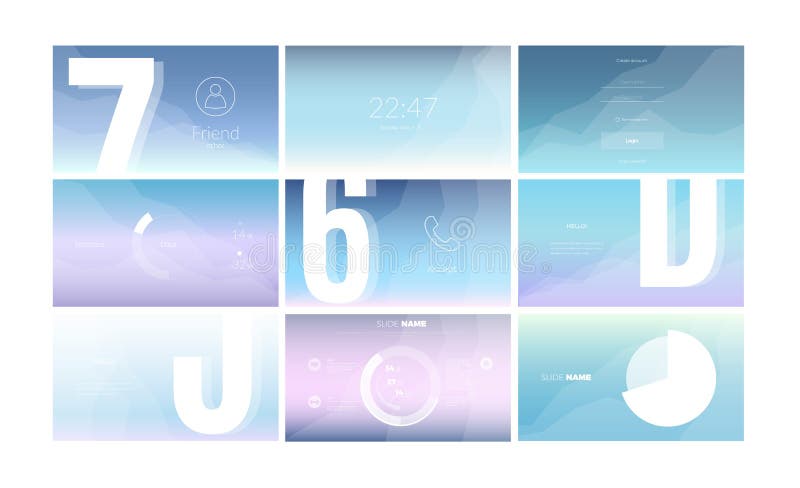 Modern UI Screen Design for Mobile App with Web Elements. Stock Vector ...