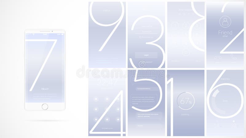 Modern Ui Screen Design For Mobile App With Web Icons Stock Vector Illustration Of