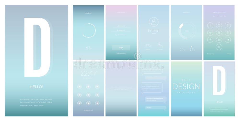 Modern Ui Screen Design For Mobile App With Web Icons Stock Vector Illustration Of Device